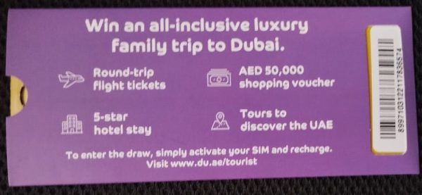 CARTELĂ SIM CU NUMĂR DE Dubai/UAE - Numar Anglia Ro